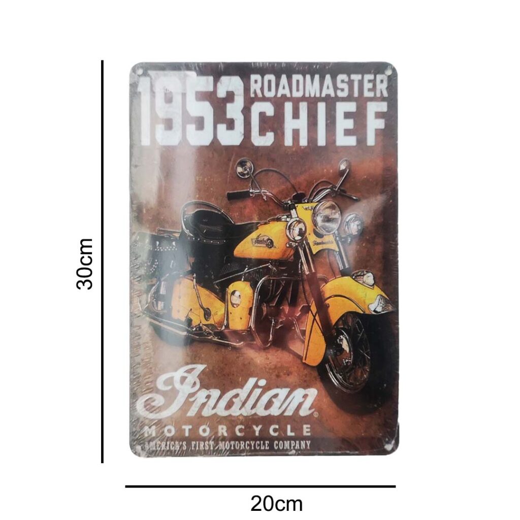 Vintage Metal Indian Motorcycle Wall Sign – Lekker Kitsch
